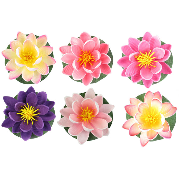 Small Floating Foam Water Lily Flowers, Assorted Cool Colors, A Set of ...